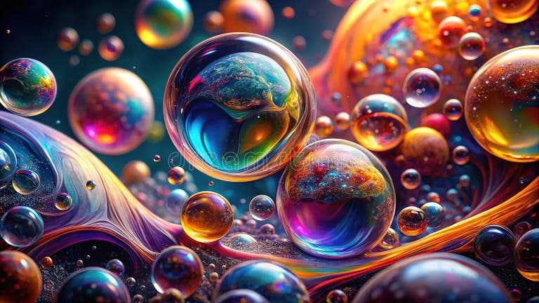 Stunning Abstract Visualization of Bubble Molecules a Colorful ...