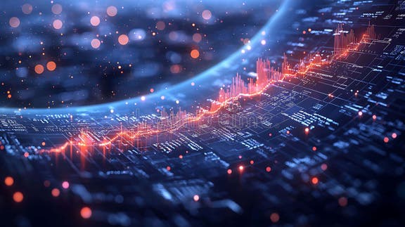 Stunning Abstract Visualization of Data Flow and Growth. Dynamic Graph ...