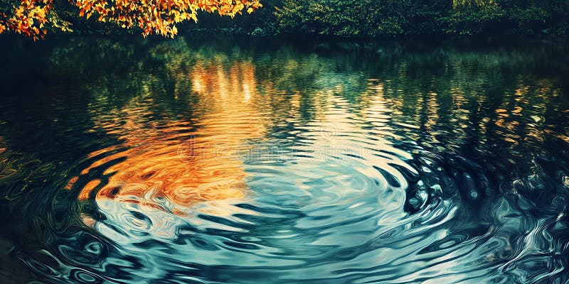 Stunning Abstract Water Reflections: Teal, Orange, and Deep Blue ...