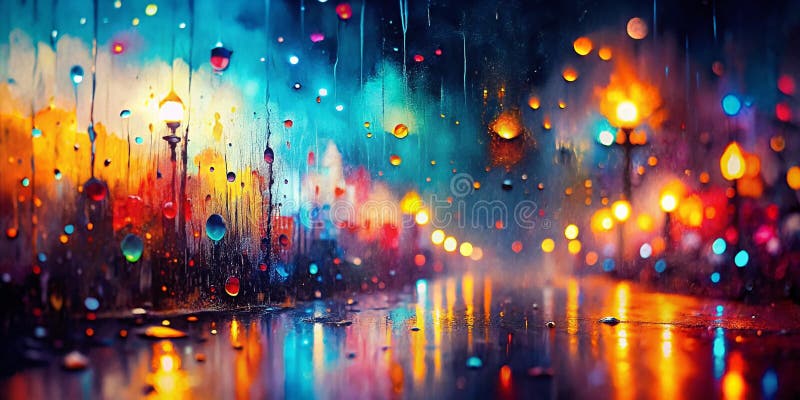 Stunning Abstract Watercolor Effect Blurred Rain Drops in a Mesmerizing ...