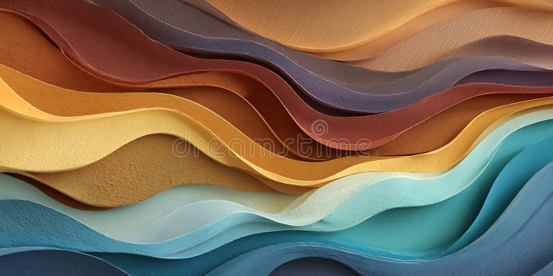 Stunning Abstract Waves a Vibrant Color Palette Stock Illustration ...