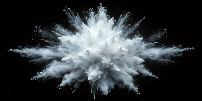 Stunning Abstract White Powder Explosion Against a Dramatic Black ...
