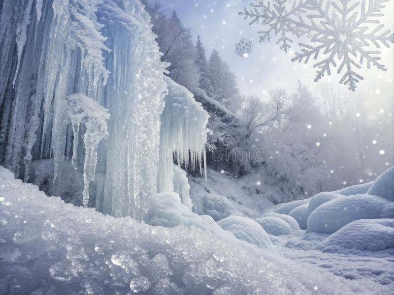 Stunning Abstract Winter Blue Ice and Snow Texture Background: a ...