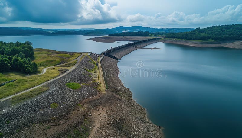 A Stunning Aerial Perspective Captured from a Water Barrage, Water in ...