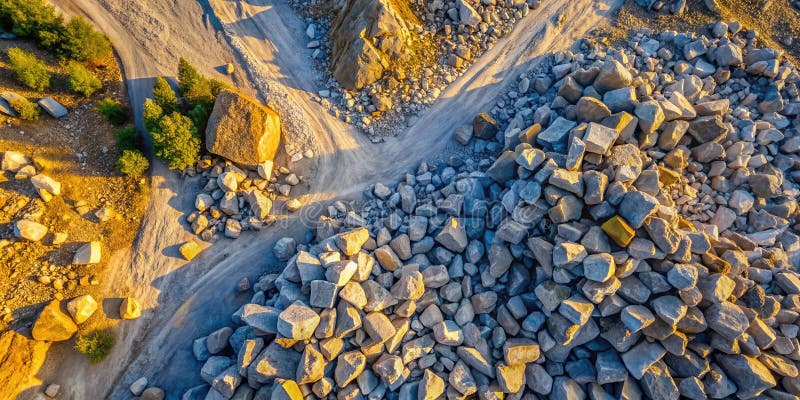 Stunning Aerial Perspective of Crushed Granite a Diverse Texture ...