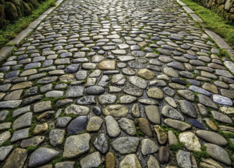 Stunning Aerial Perspective of a Detailed Stone Pathway HighQuality ...