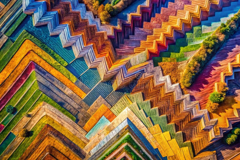 Stunning Aerial Perspective of a Dynamic Zigzag Pattern a Geometric ...