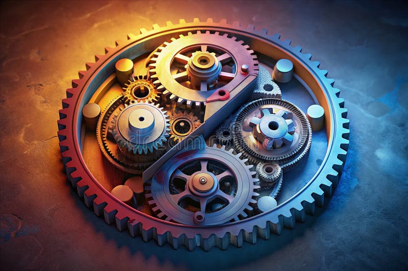 A Stunning Aerial Perspective of Interlocking Gears Symbolize the ...