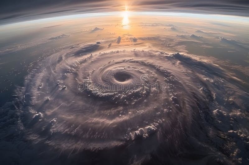 Mesmerizing Aerial View of a Cyclone Formation at Sunset - Atmospheric ...