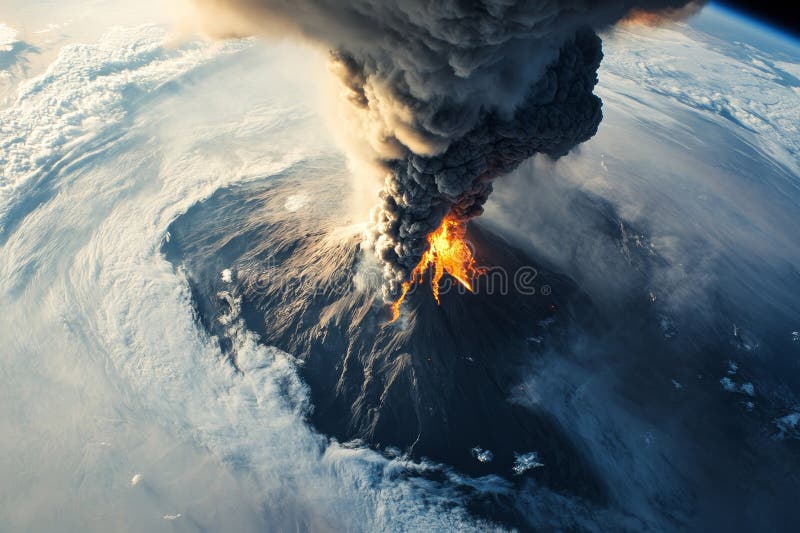 Stunning Aerial Perspective of a Massive Volcanic Eruption with ...