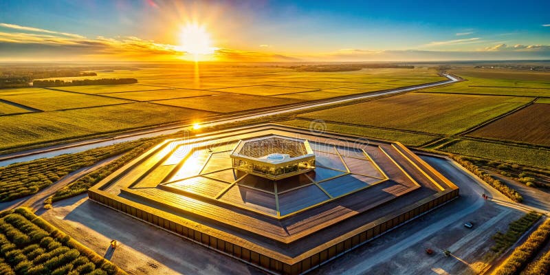 Stunning Aerial Perspective of a Modern Hexagonal Platform a Geometric ...