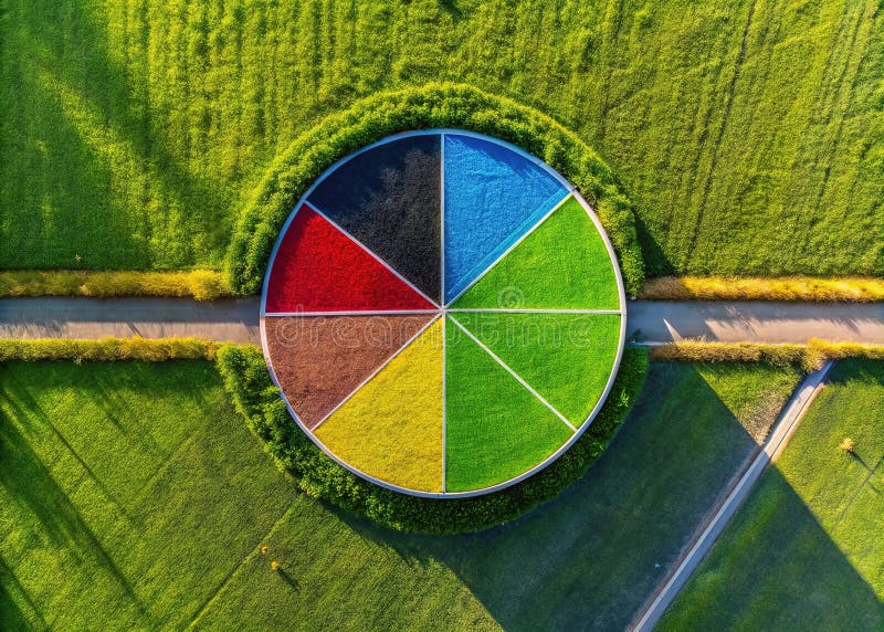 Modern Aerial Pie Chart Illustration Data Visualization Template for ...