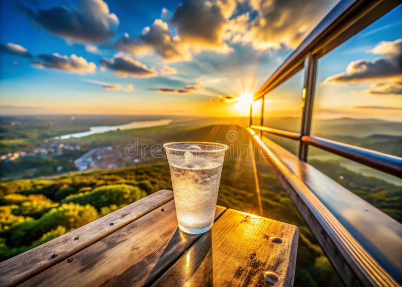A Stunning Aerial Perspective of a Refreshing Summer Drink Served in a ...