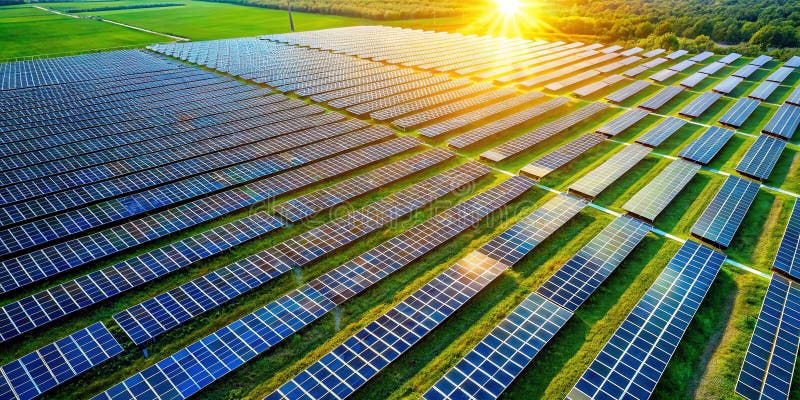 Stunning Aerial Perspective of a Seamless Blue Solar Panel Grid a ...