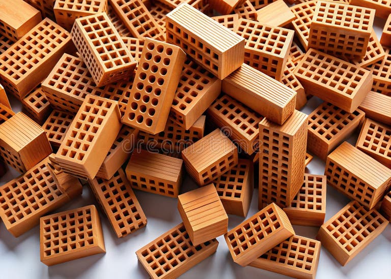 Stunning Aerial Perspective of Stacked Perforated Bricks a ...