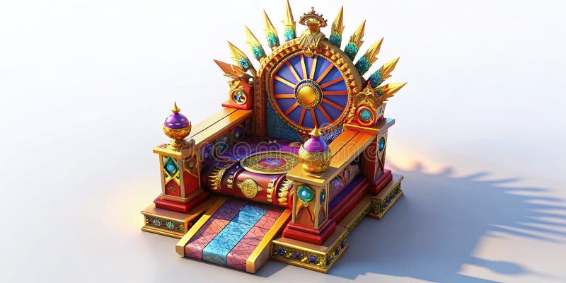 A Stunning Aerial Perspective of a Vibrant MultiColored Throne Isolated ...