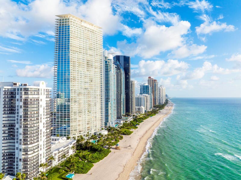 Stunning Aerial View of the Beachfront of Miami, Florida. Editorial ...