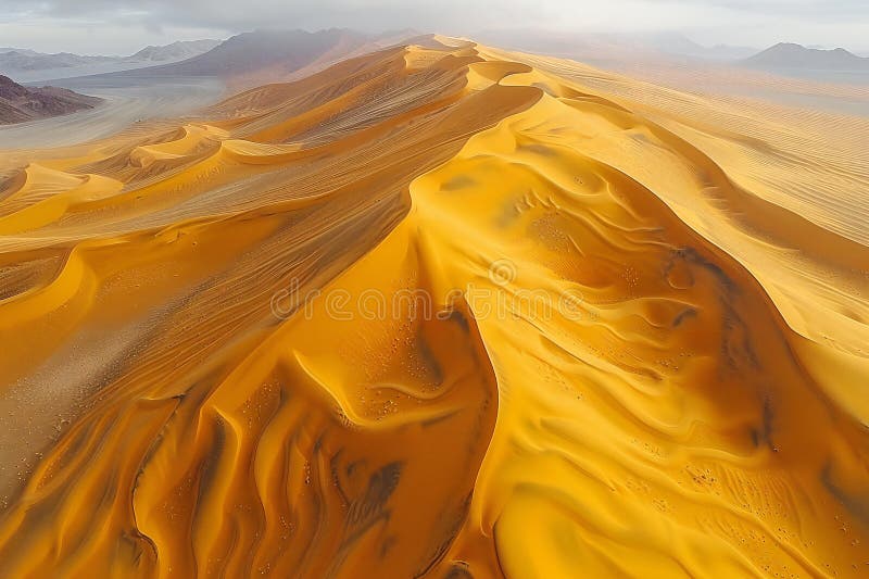 Stunning Aerial View of the Desert Dunes with Sand Ripples and Patterns ...