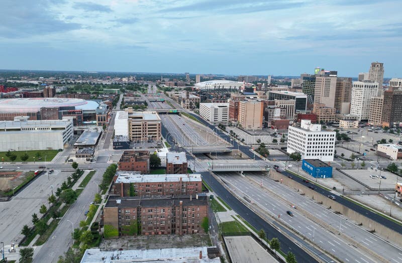 Stunning Aerial View of a Detroit City in Michigan, USA. Editorial ... Stunning Aerial View of a Detroit City in Michigan, USA. Editorial ...