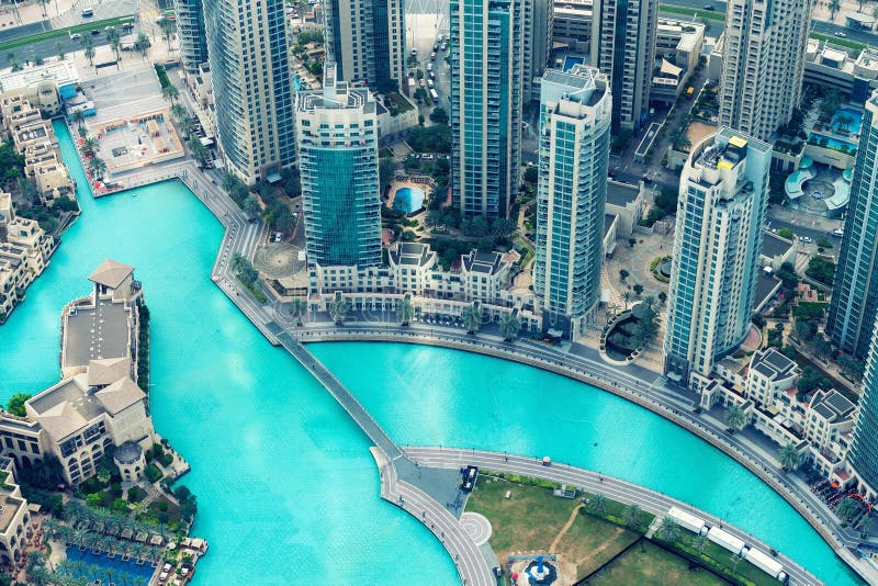 Stunning Aerial View of Dubai Skyline, UAE. Stock Image - Image of ...