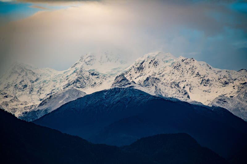Stunning Aerial View of a Majestic Kanchenjunga Mountain Range View ...