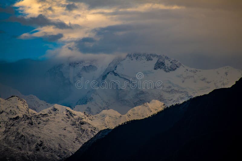 Stunning Aerial View of a Majestic Kanchenjunga Mountain Range View ...