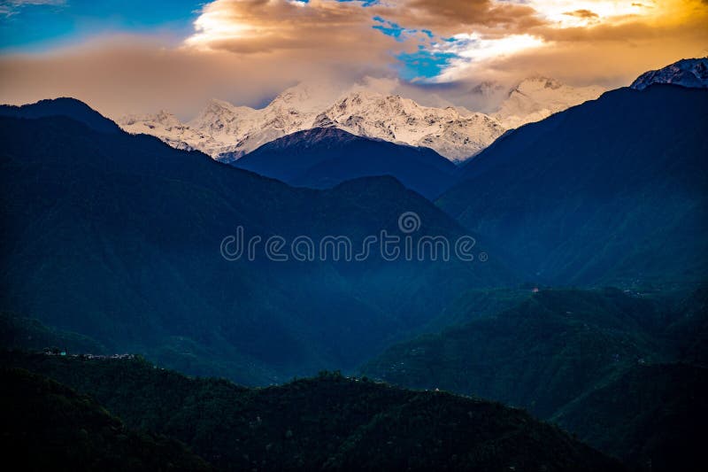 Stunning Aerial View of a Majestic Kanchenjunga Mountain Range View ...