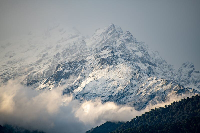 Stunning Aerial View of a Majestic Kanchenjunga Mountain Range View ...
