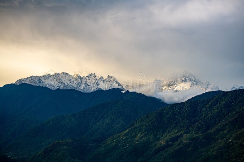 Stunning Aerial View of a Majestic Kanchenjunga Mountain Range View ...