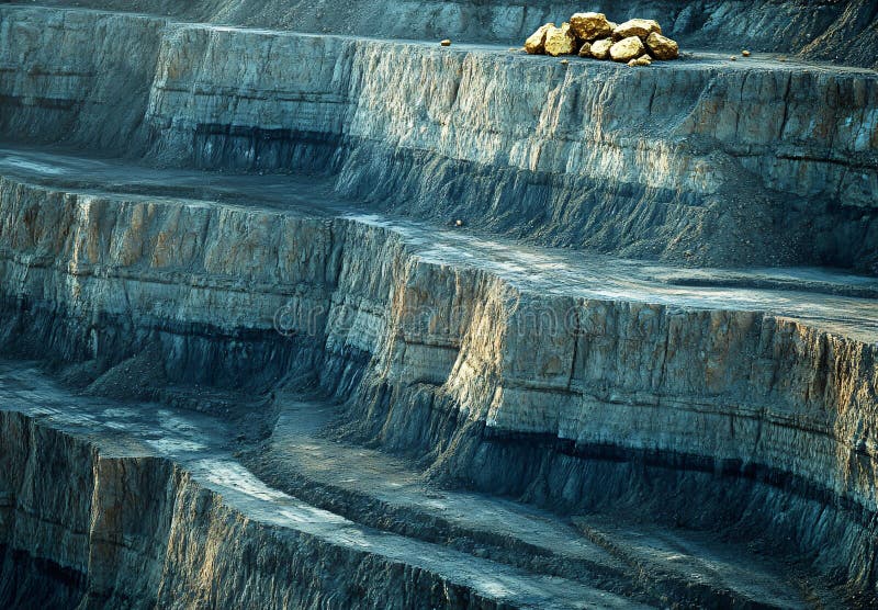 Stunning Aerial View of Open Pit Mine with Gold Ore High Quality Image ...