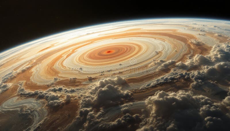 Stunning Aerial View of a Planetary Vortex: Circular Cloud Formations ...