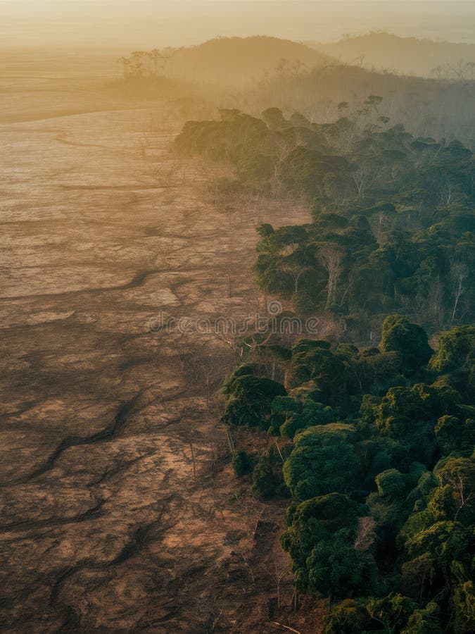 Stunning Aerial View of a Rainforest Being Ravaged by Deforestation ...