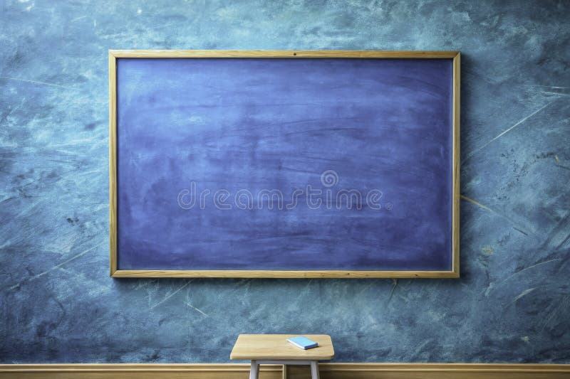 Stunning Aerial View of a Smooth Blue Blackboard a Detailed Classroom ...