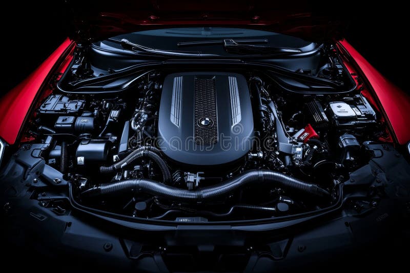 Stunning Aerial View of a Sports Car Engine Showcasing High Performance ...