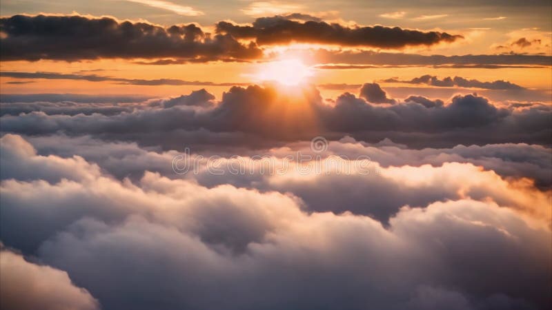 Sunset Above the Clouds stock video. Video of light - 347195727
