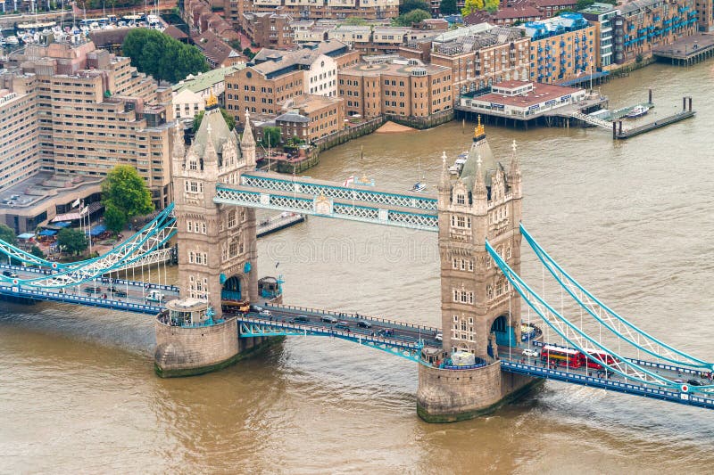 Stunning Aerial View Of Tower Bridge, London Stock Image - Image of ...