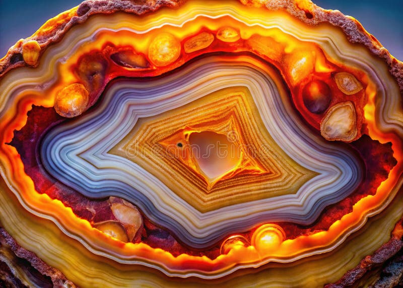 Stunning Aerial View of a Translucent Agate Slice a Natural Stone ...