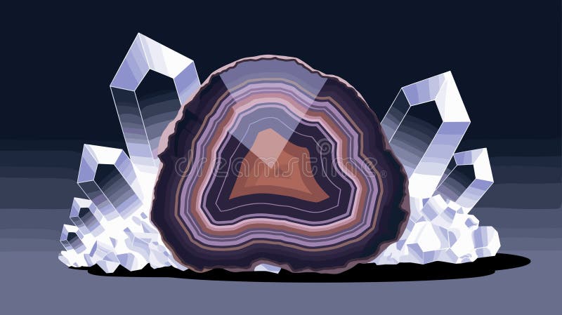 Stunning Agate Gem with Crystalline Background Stock Vector ...