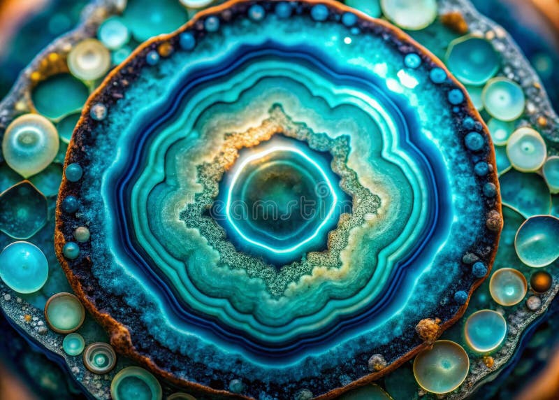 Stunning Agate Stone Bokeh a Mesmerizing Display of Circular Turquoise and Blue Gemstone ...