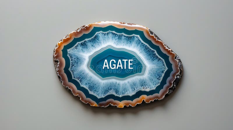 Stunning Agate Stone with Bold Typography Against a Neutral Surface ...