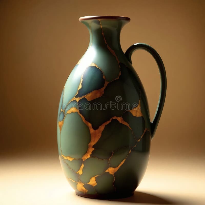 A Jem-made Jug in Kintsugi Style, Showcasing Smooth Gradient ...