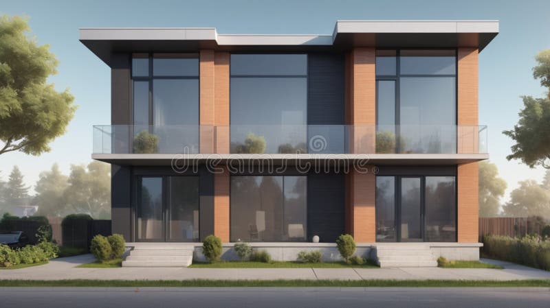 Luxurious Modern Duplex with Floor-to-Ceiling Windows and Sleek Design ...