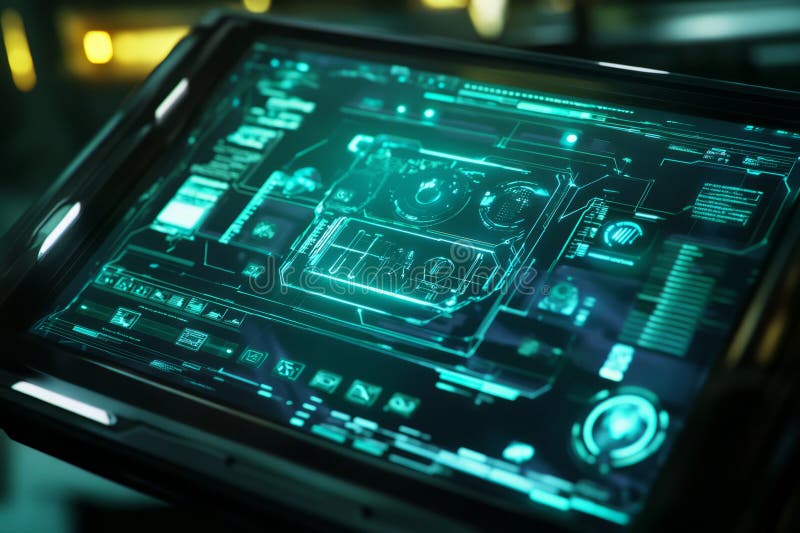 A Stunning AI-powered Digital Interface, Displaying Glowing Cybernetic ...