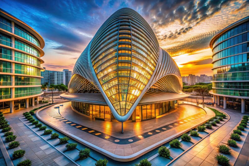 Stunning AIGenerated Architectural Visualization a Modern Shell ...