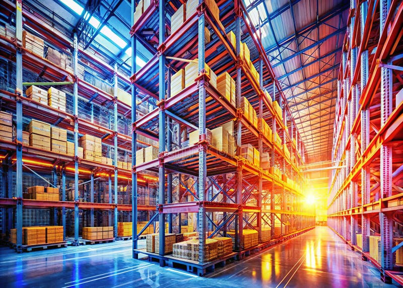 Stunning AIGenerated Double Exposure of a Modern Warehouse Pallet ...