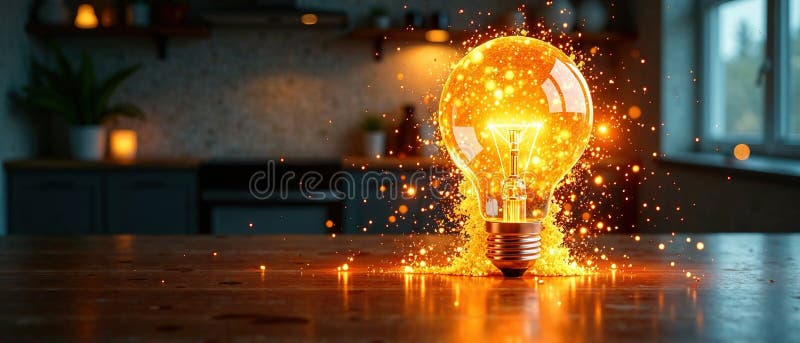 Stunning AIGenerated Image a Creative Lightbulb Explosion on a Table ...