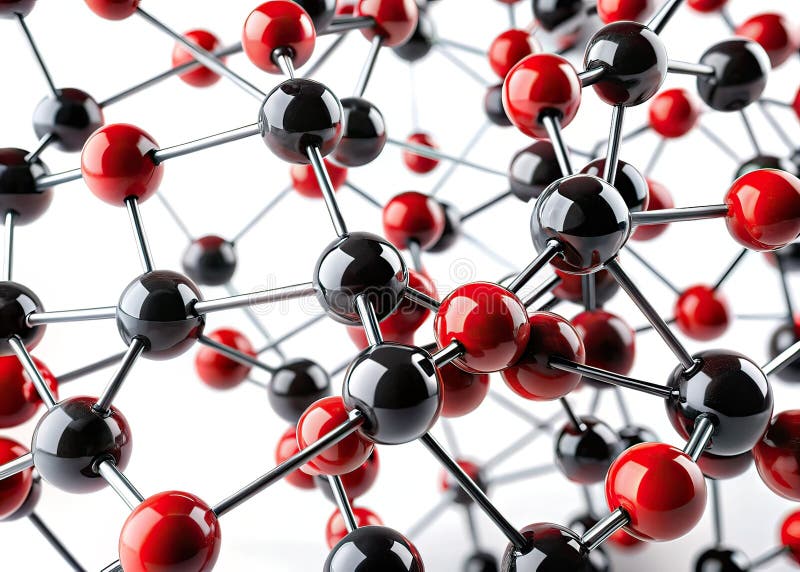 Stunning AIGenerated Minimalist Molecular Structure a Vibrant Red and ...