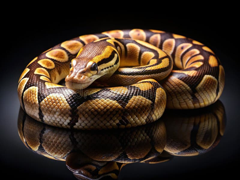 Stunning AIGenerated Portrait of a Ball Python Realistic Detail and Exotic Ambiance Against a ...
