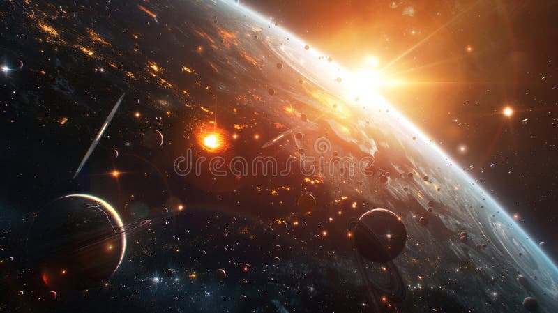 A Stunning Alignment of Colorful Planets in Deep Space, Featuring ...