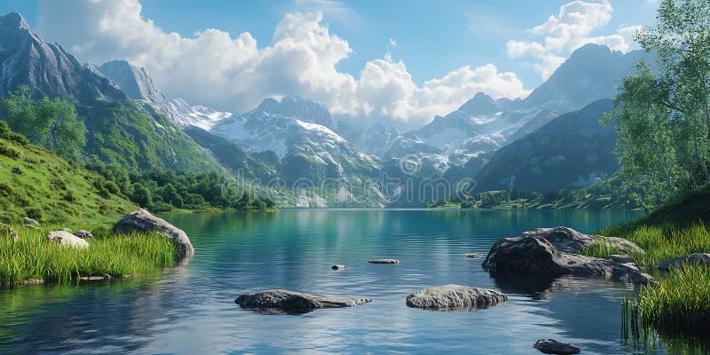 Stunning Alpine Lake Breathtaking Mountain Scenery for Your Projects ...